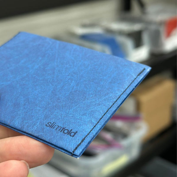 Blue/Black MICRO Tyvek Deboss RFID - Warehouse Sale – SlimFold Wallet